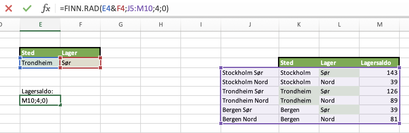 Lær deg å bruke funksjonen FINN.RAD i Excel - Learnesy
